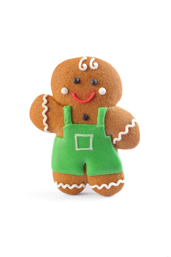 Gingerbread Man Isolated on White. Delicious Christmas Cookie Stock ...