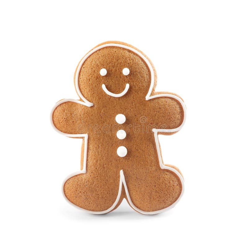Gingerbread Man Isolated on White. Delicious Christmas Cookie Stock ...