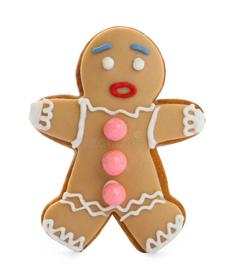 Gingerbread Man Isolated on White. Delicious Christmas Cookie Stock ...