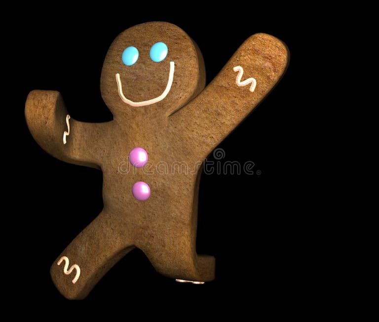 Gingerbread man leaping stock illustration. Illustration of jump - 11656098