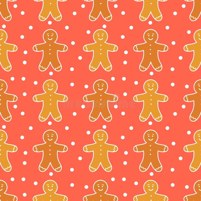 Gingerbread man pattern stock vector. Illustration of cookie - 81414057