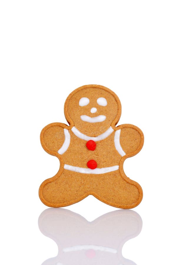 Gingerbread Man with Red Buttons Stock Photo - Image of decorated ...