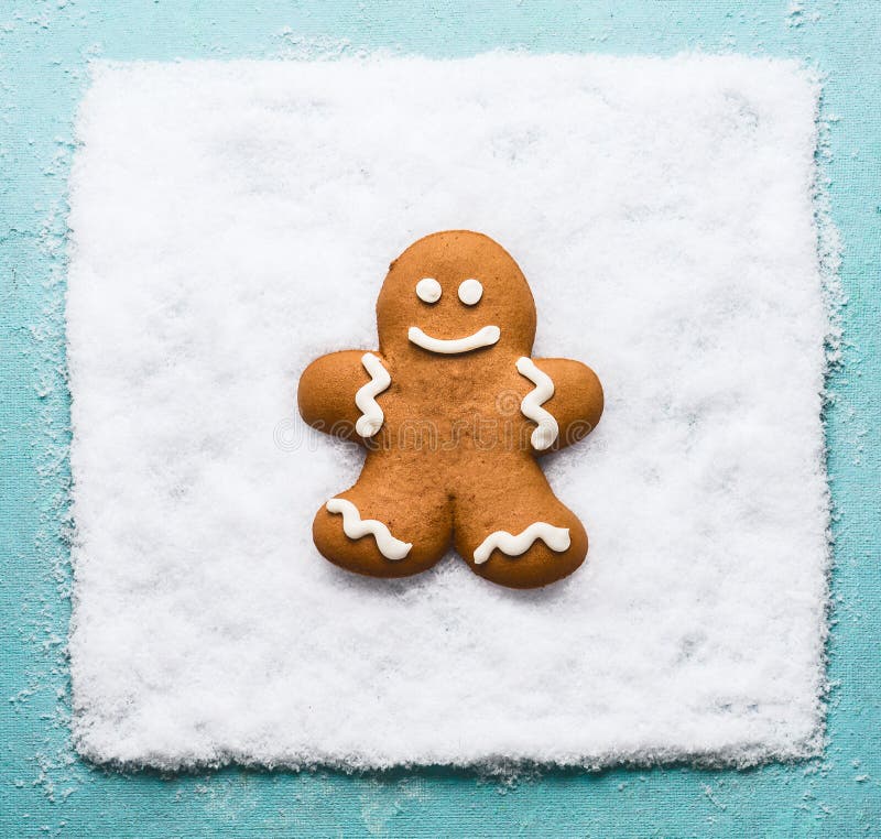 Gingerbread Man on Snow. Christmas Cookie. Modern Creative Winter ...