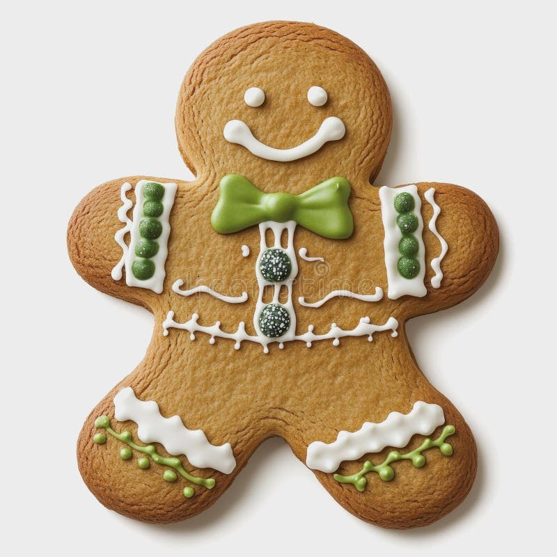 Gingerbread Man on White Background Stock Image - Image of isolated ...