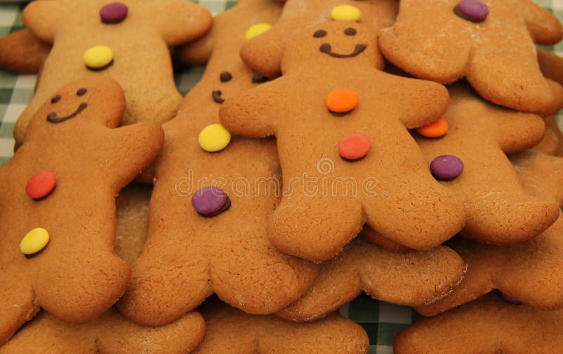 Freshly Baked Gingerbread Men Stock Photo - Image of white, biscuit ...
