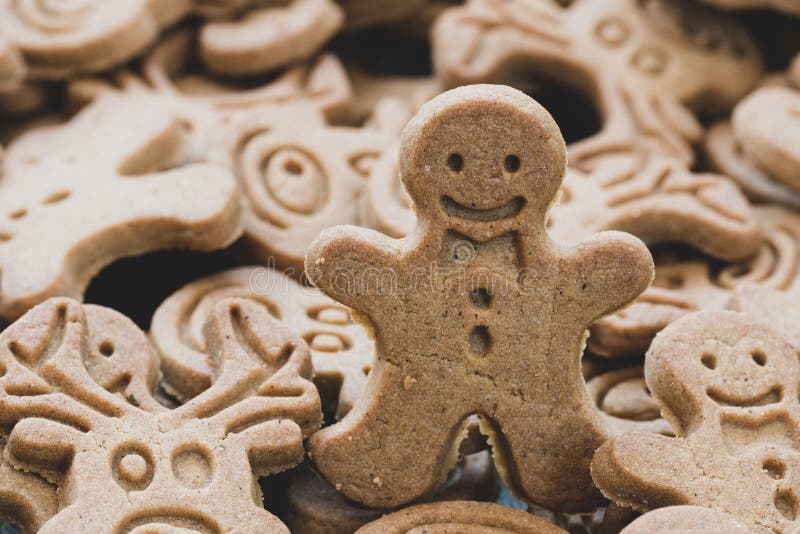 Gingerbread men close-up stock image. Image of biscuit - 136703123