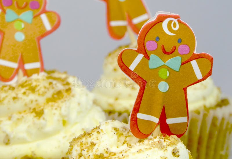 Gingerbread men cupcakes stock photo. Image of holiday - 46727416
