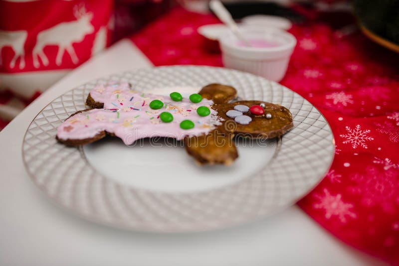Gingerbread Men with Green Buttons Stock Photo - Image of decoration ...