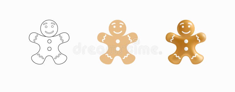 Gingerbread Men Sticker Pack Gingerbread Man In Three Styles Contour