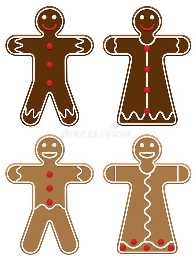 Gingerbread men and women stock vector. Illustration of holiday - 16786853