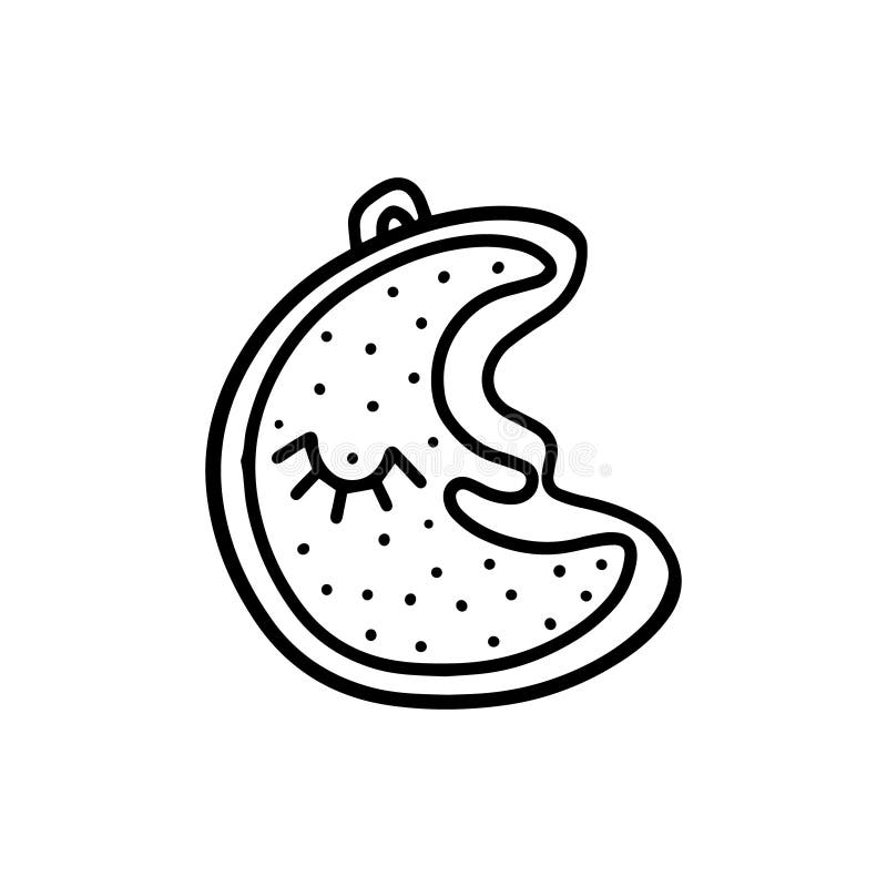 Gingerbread Moon. Hand Drawn Vector Illustration in Doodle Style Stock ...