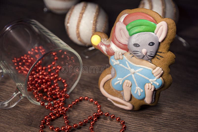 Gingerbread with Mouse Pattern Glaze Stock Image - Image of homemade ...