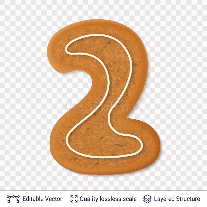 Gingerbread Number Isolated on White. Stock Vector - Illustration of ...