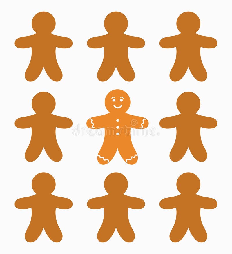 Gingerbread People and the One Stock Vector - Illustration of cakes ...