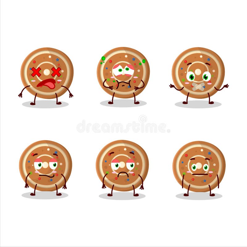 Gingerbread Round Cartoon Character with Nope Expression Stock Vector ...