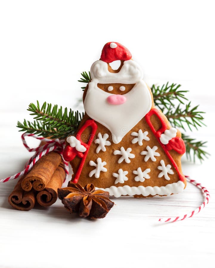 Gingerbread Santa Claus and Polar Bear Stock Photo - Image of ...