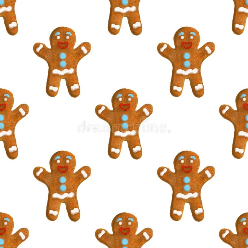 Gingerbread Seamless Pattern. Stock Illustration - Illustration of ...