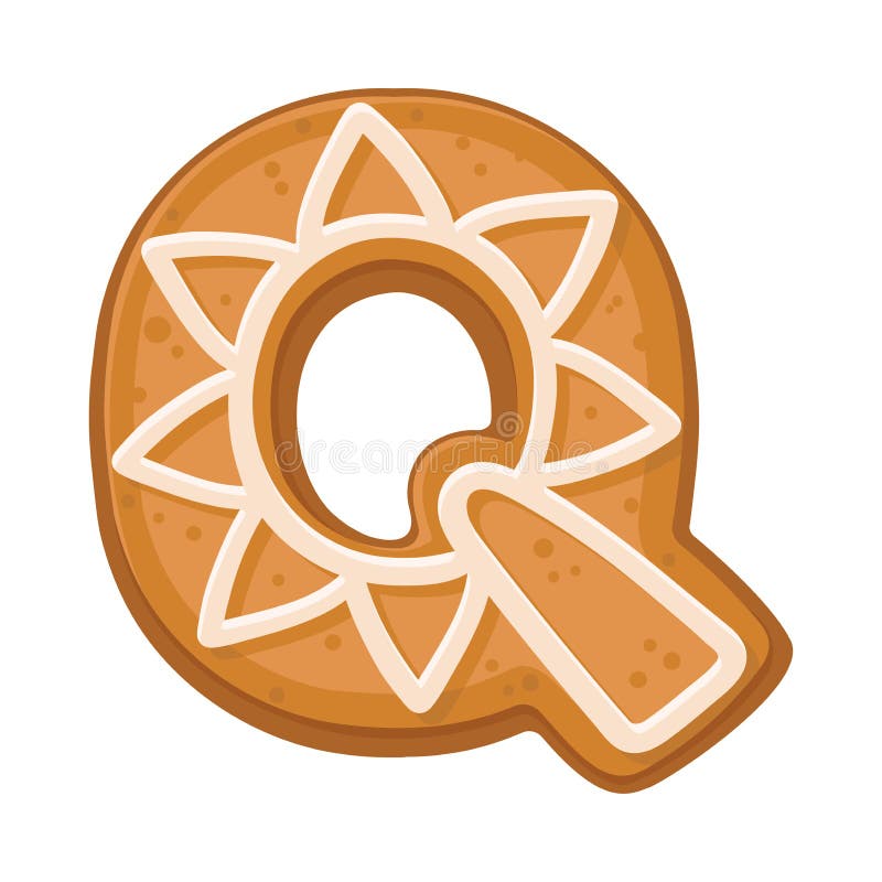 Cookies in the Shape of the Letter Q. Vector Illustration on a White ...