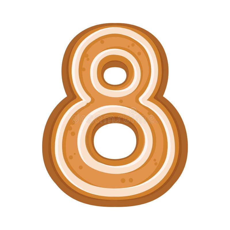 Cookies in the Shape of Number 8. Vector Illustration on a White ...