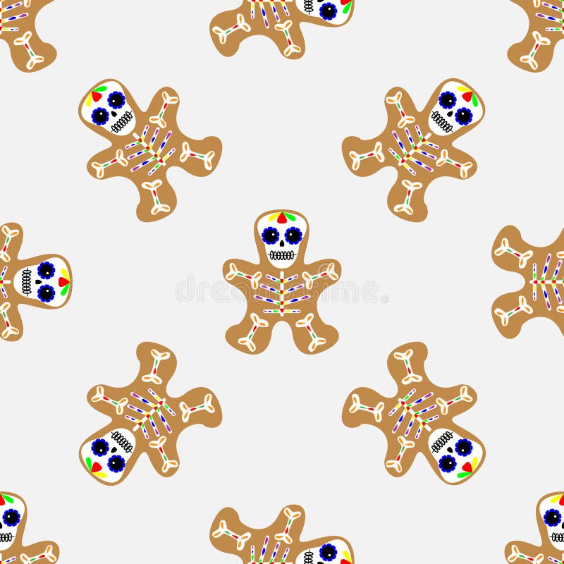 Gingerbread Skeleton Vector Cartoon. Gingerbread Man with Skeleton ...