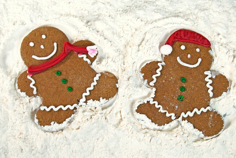 Gingerbread snow angels stock photo. Image of snow, flour - 28209158