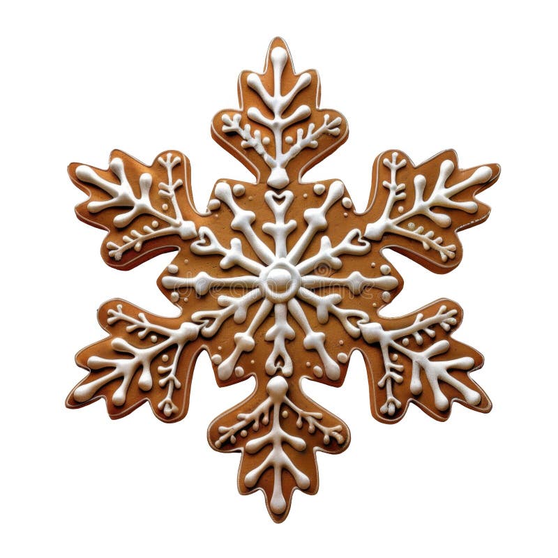 Gingerbread Snowflake with Silver Icing Stock Image - Illustration of ...