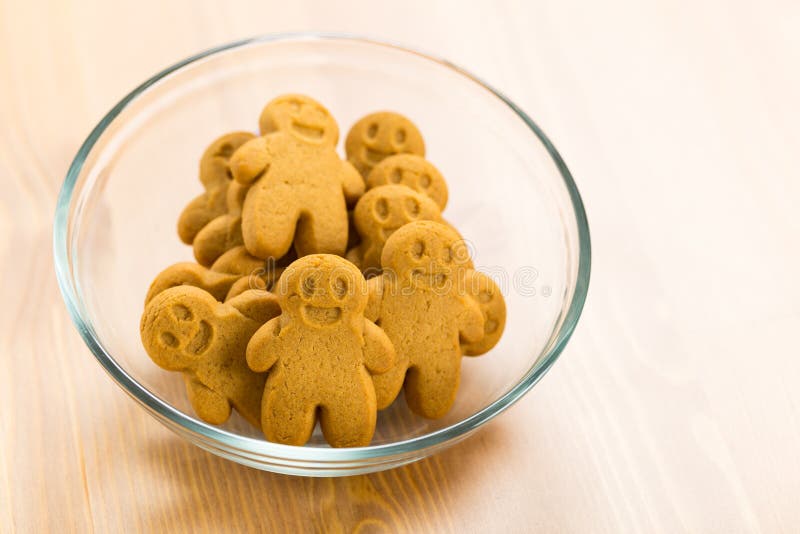 Gingerbread on Transparent Bowl Stock Photo - Image of seasonal, group ...