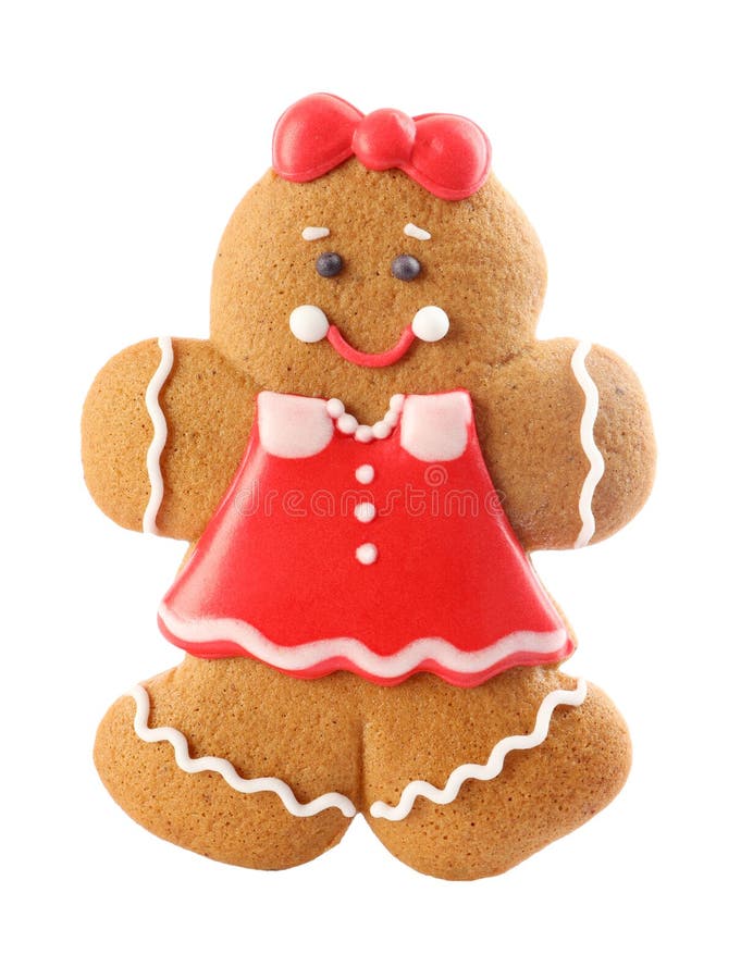 Gingerbread Woman Isolated on White. Delicious Christmas Cookie Stock ...