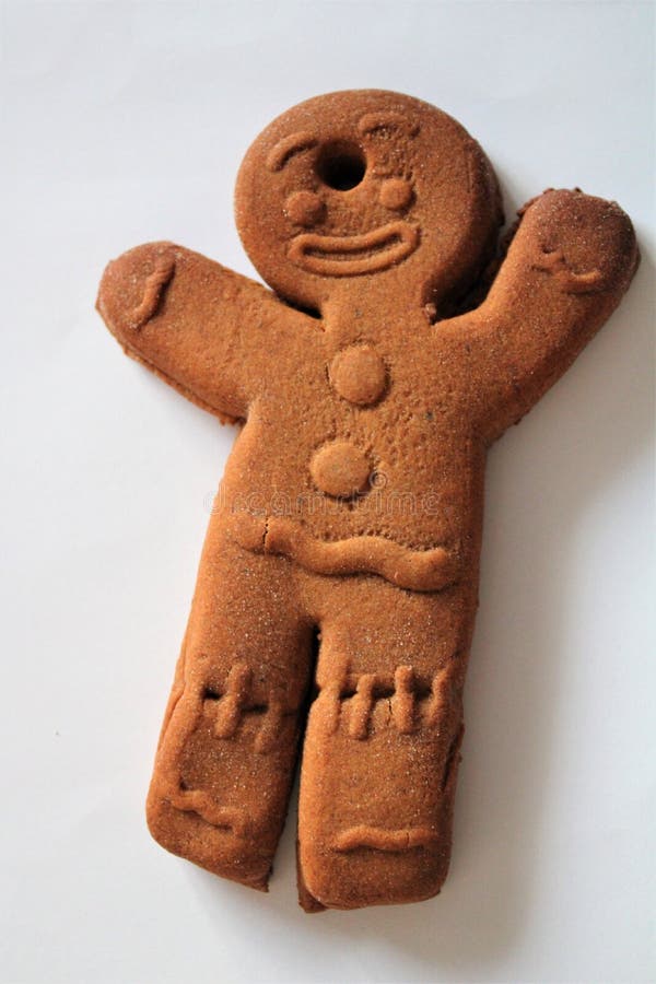A Gingerbread Man on the White Background Stock Image - Image of ...