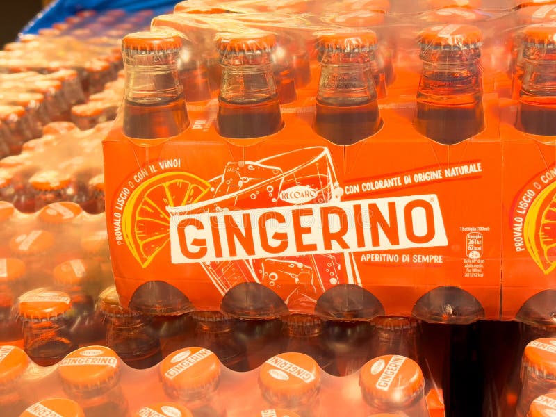 Gingerino Beverage Pack with Orange Slice Design in Store Display ...