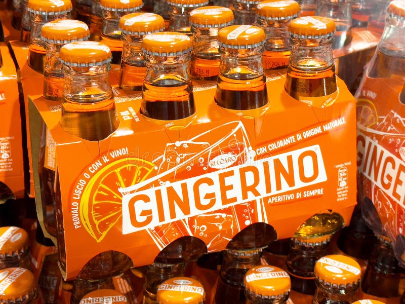 Gingerino Soft Drink Pack with Orange Flavor and Italian Labeling ...