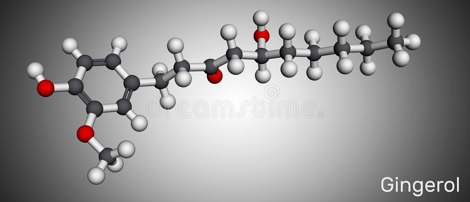 Gingerol Molecule, Structural Chemical Formula, Ball-and-stick Model ...