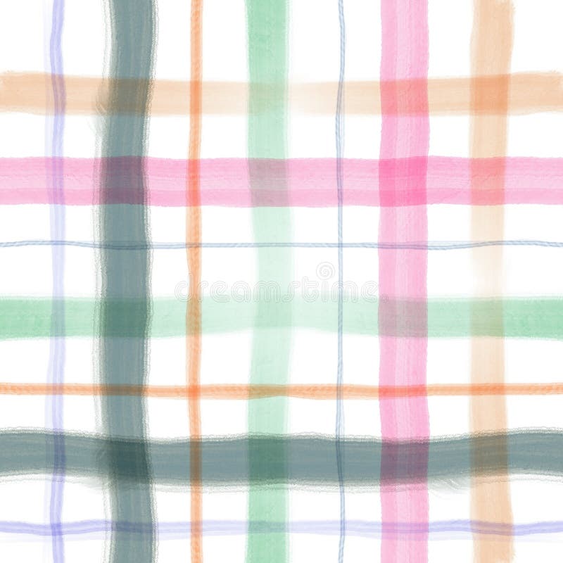 Gingham Check Pattern. Pastel Strokes Texture Seamless Pattern for ...
