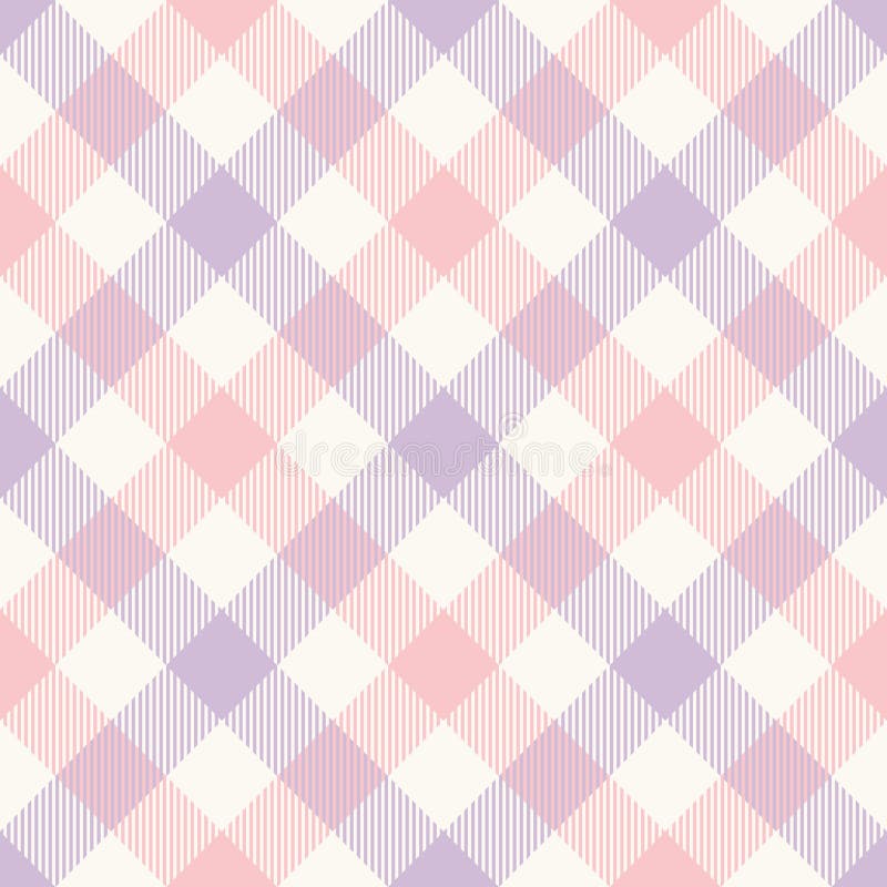 Gingham Pattern in Pastel Lilac Purple, Pink, Off White. Seamless Spring Summer Vichy Background ...
