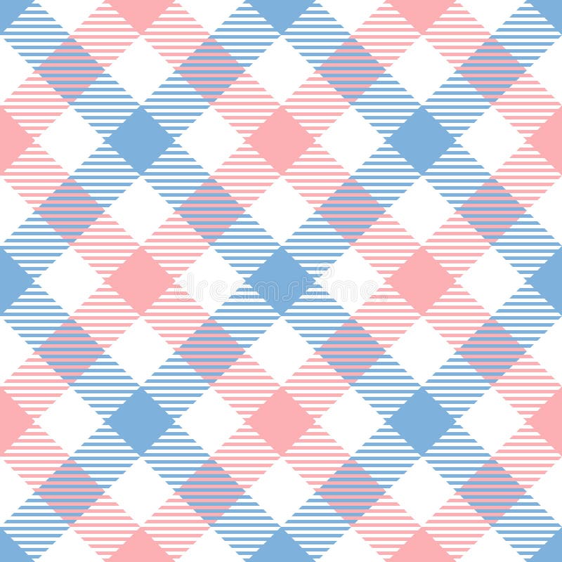 Gingham Pattern Vector Check Background in Blue Purple, Yellow, White. Spring Summer Seamless ...