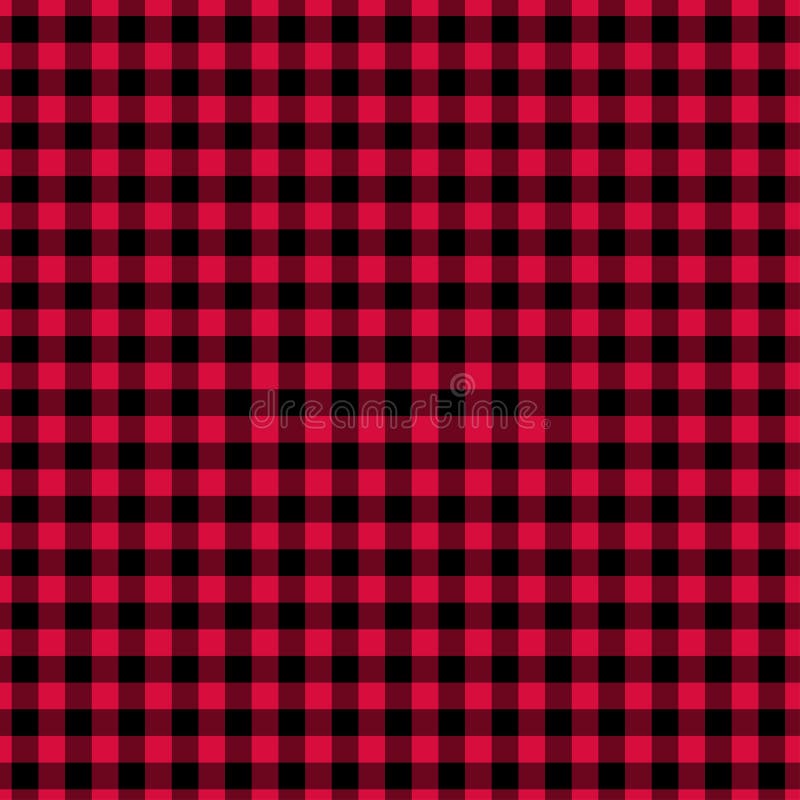 Gingham Seamless Red and Black Pattern. Texture from Squares for Plaid ...