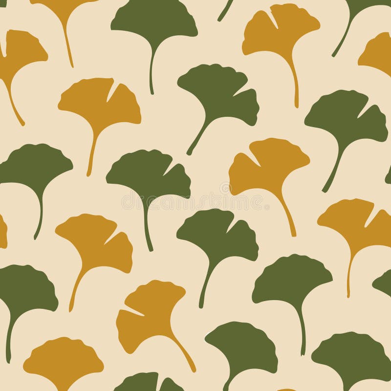 Gingko Silhouette Print Design in Vector Stock Illustration ...