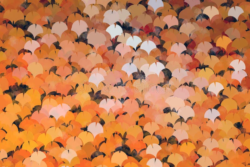 Ginkgo Shape, Abstract Background, Digital Art Work. Stock Illustration ...