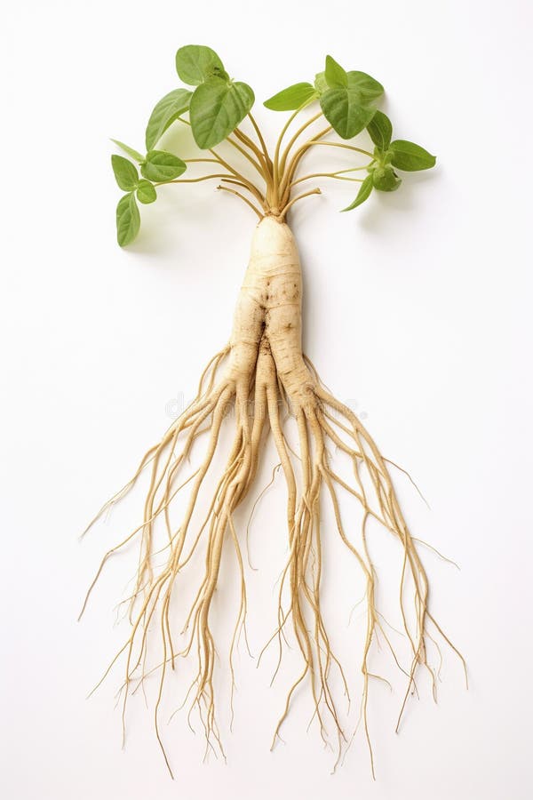 Ginseng Root with Roots on White Background Stock Illustration ...