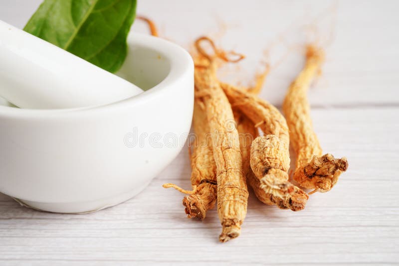 Ginseng Roots and Green Leaf, Healthy Food Stock Photo - Image of china ...