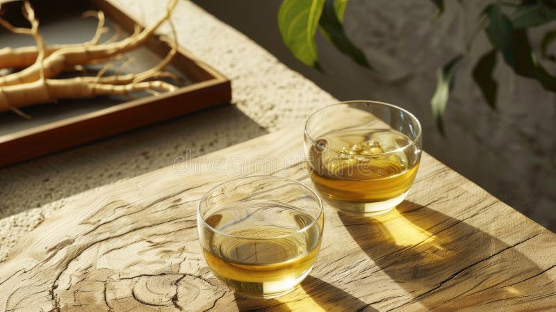 Ginseng and Warm Ginseng Tea, Capturing the Essence of a Rejuvenating ...