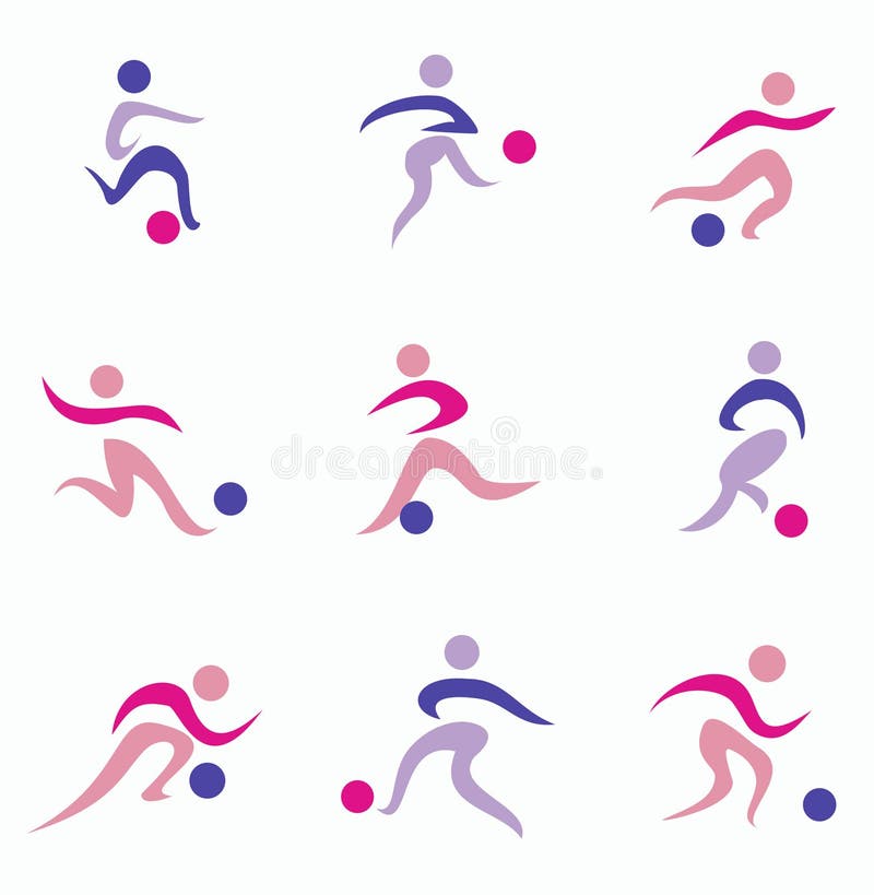 Icone Di Calcio, Giocatori Di Calcio Illustrazione Vettoriale ...