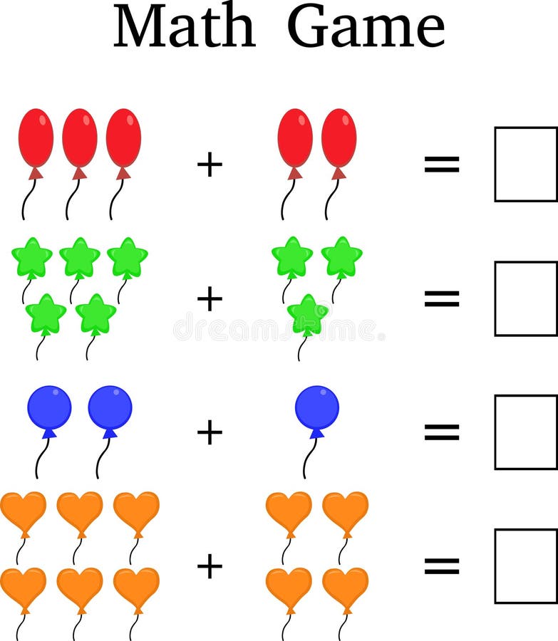 Gioco Di Eduactional Di Matematica Per I Bambini Fotografia Stock ...
