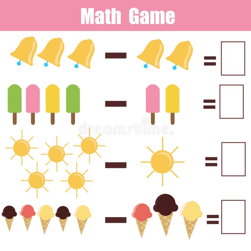 Gioco Educativo Di Per La Matematica Per I Bambini Illustrazione ...