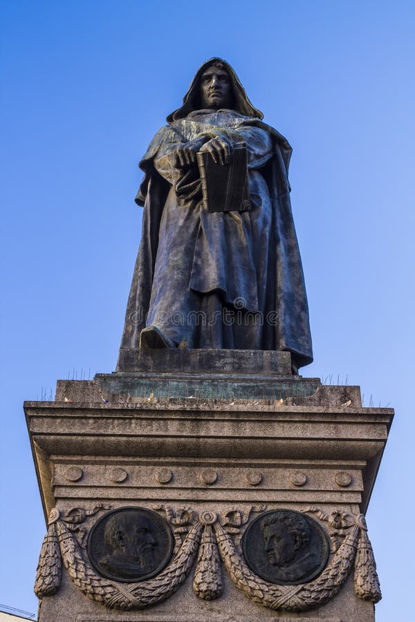 Statue of Giordano Bruno in Rome Stock Image - Image of statue, italian ...