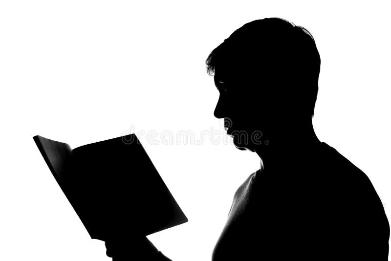 Giovane Che Legge Un Libro Siluetta Immagine Stock Immagine Di Uomo