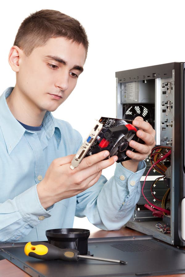 Giovane Ingegnere in Informatica Immagine Stock - Immagine di commercio ...