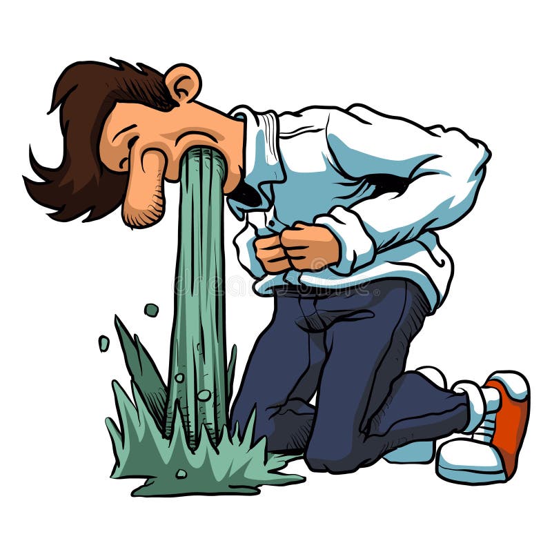 Giovane Che Vomita Vomitando Vettore Illustrazione Vettoriale ...