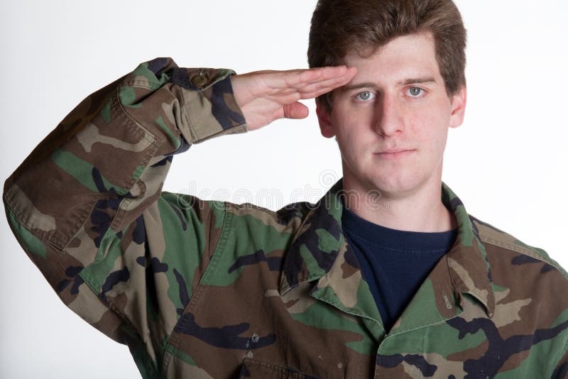 U S Soldato Dell'esercito, Sergente Isolato E Salutare Fotografia Stock ...