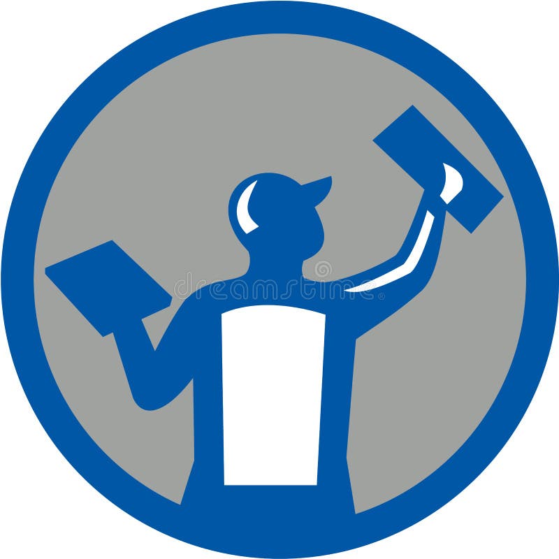 Gipser Masonry Trowel Raise Herauf Retro- Stock Abbildung ...